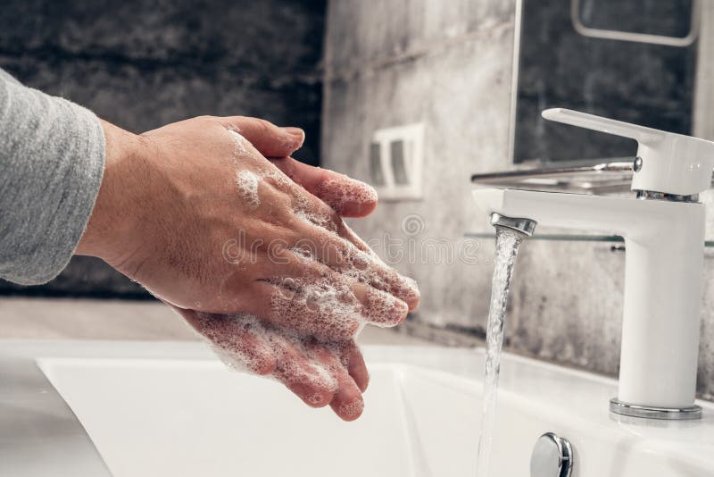 Coronavirus. Proper Washing and Handling of Hands. Liquid Antibacterial ...