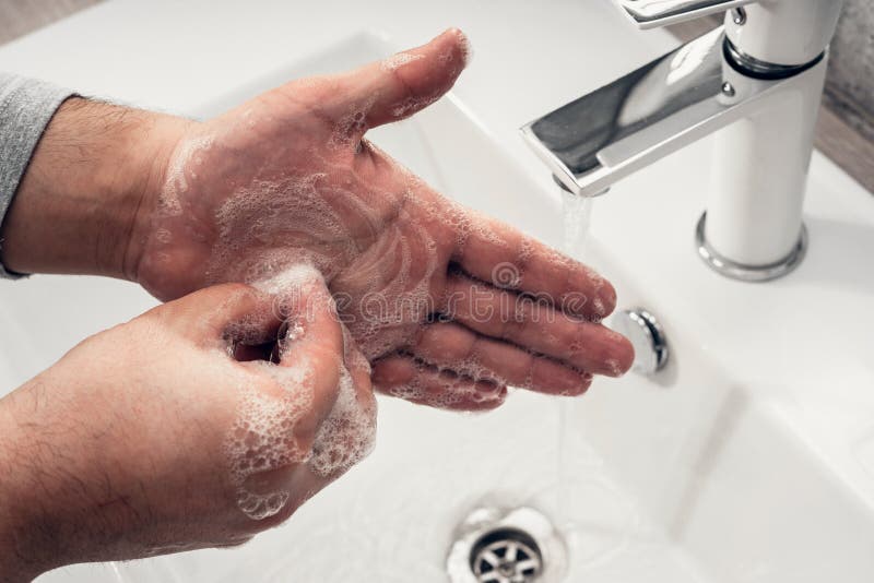 Coronavirus. Proper Washing and Handling of Hands. Liquid Antibacterial ...