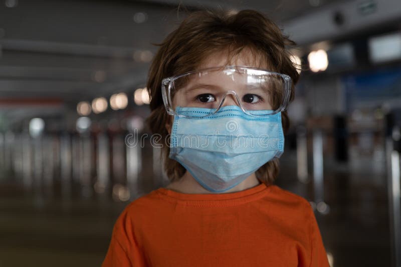 Coronavirus Protection. Child Face in a Mask. Stock Image - Image of ...