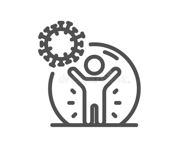 Coronavirus Protection Line Icon. People Isolation Sign. Vector Stock ...