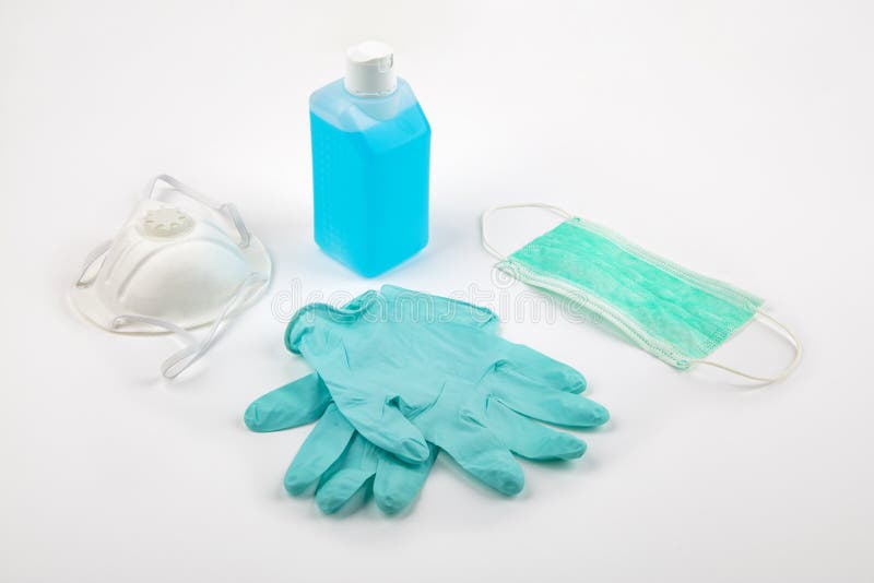 Coronavirus Protection, COVID-19 Glasses, Medical Mask. Flask with Red ...