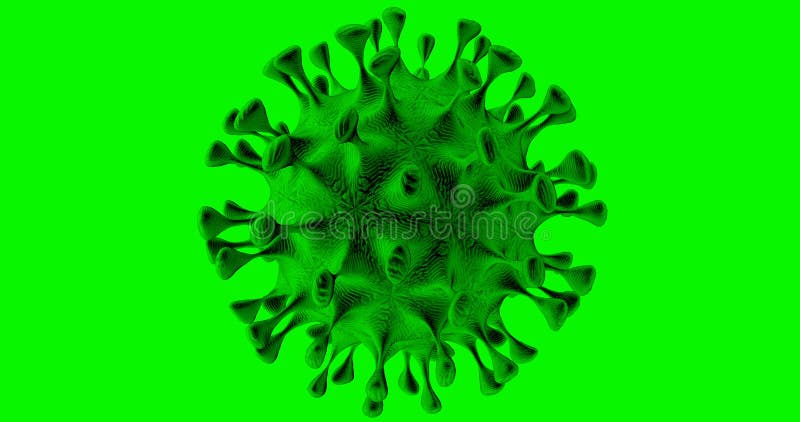 Virus Cell Isolated on a Green Screen. Stock Illustration ...