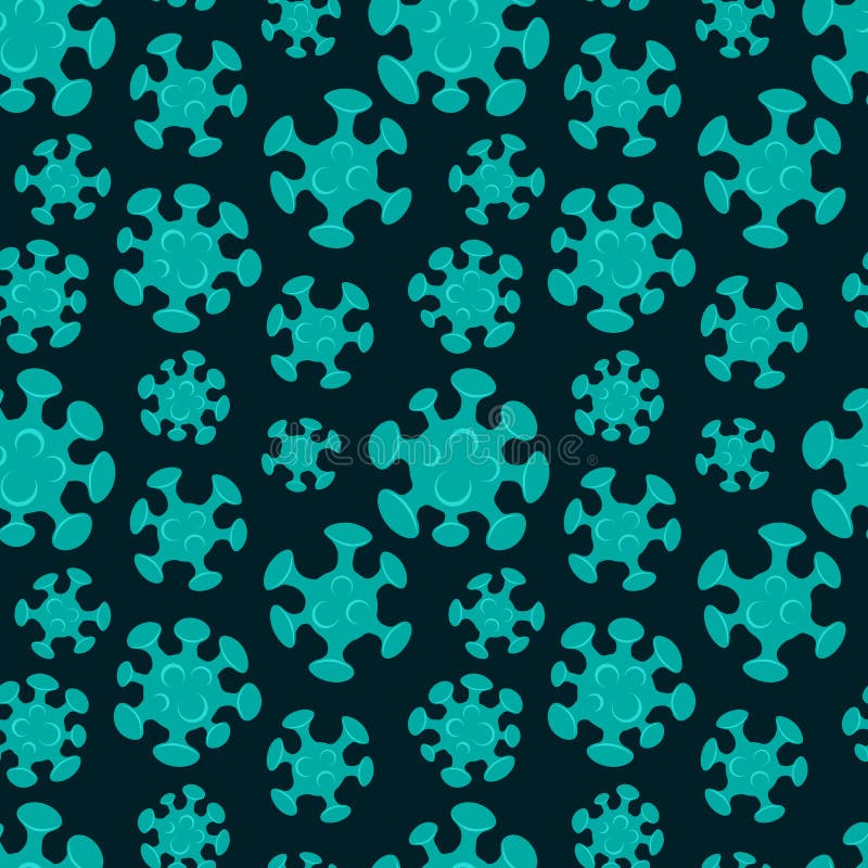 Coronavirus Seamless Pattern. Vector Illustration of a COVID-19 Blue Virus. Quarantine and Self ...