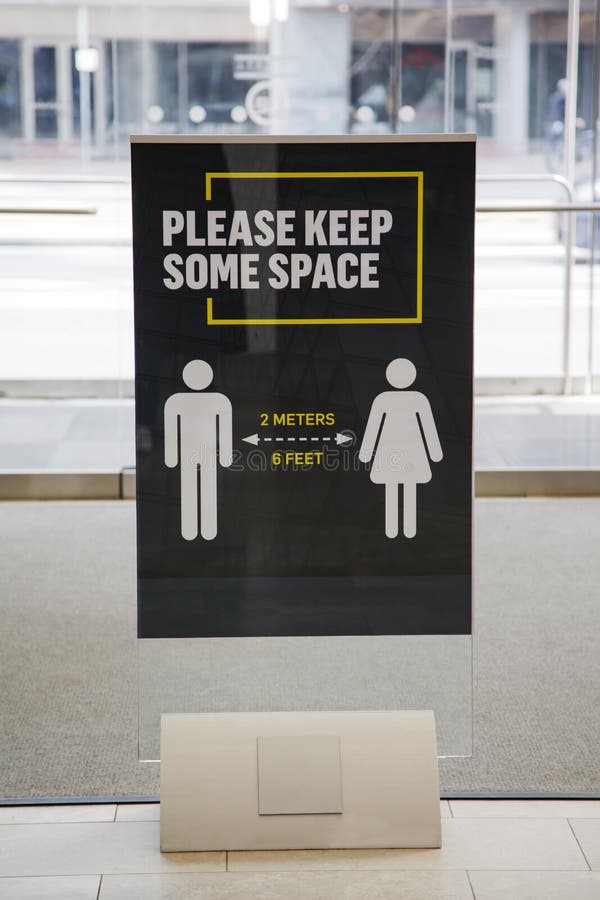 Coronavirus Sign: Please Keep Some Space 2 Meter between People ...