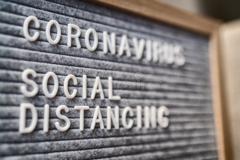 Coronavirus SOCIAL DISTANCING Message Board with Text Stock Image ...