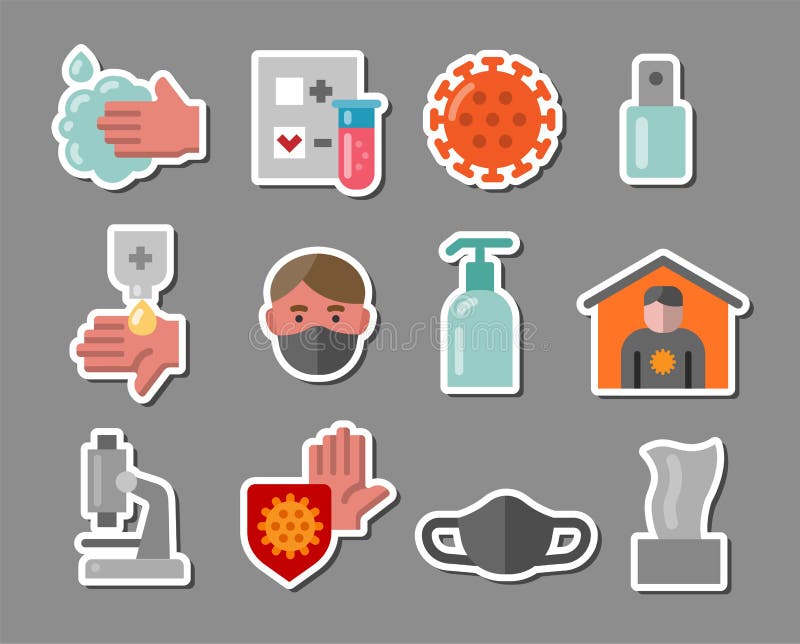 Coronavirus Stickers stock vector. Illustration of respiratory - 204050683