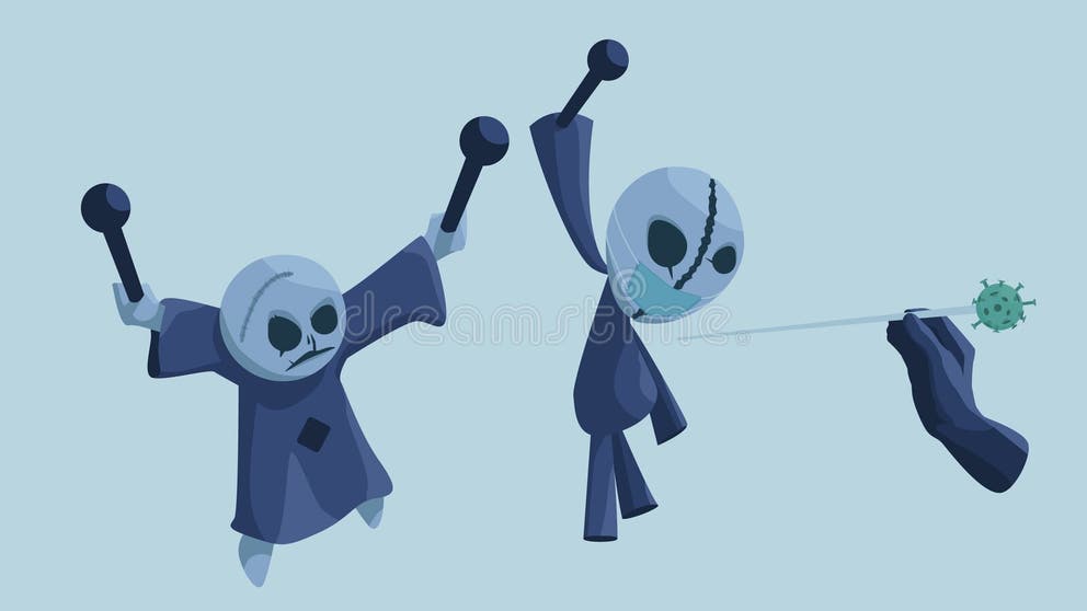 Vector Image on the Theme of Coronavirus with Voodoo Dolls and Stick ...