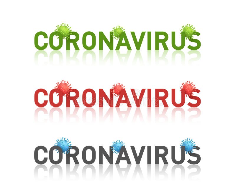 Coronavirus Title Colorful Set with 3d Virus Illustration Stock Vector ...