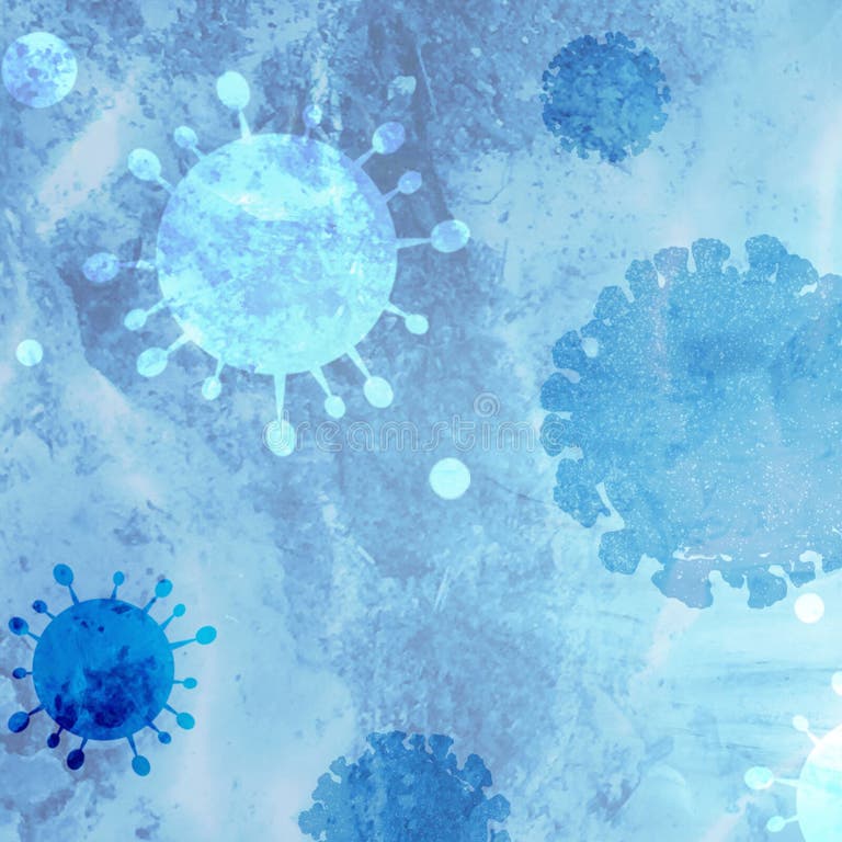 Coronavirus Under the Microscope Watercolor Texture Stock Illustration ...