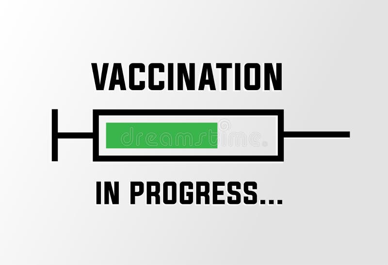 Vaccination Progress Bar. Vector Medical Stylized Illustration. Syringe ...
