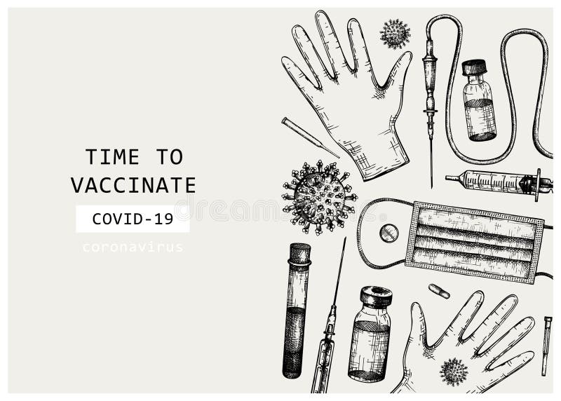 Coronavirus Vaccine Vector Design. Hand-sketched Template for Covid-19 ...