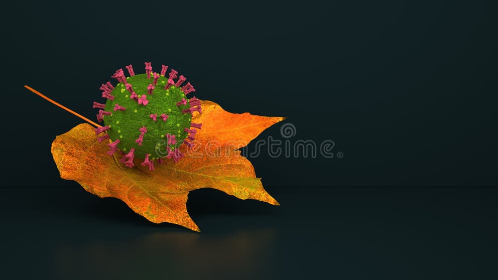 Coronavirus Variant in Autumn Stock Illustration - Illustration of ...