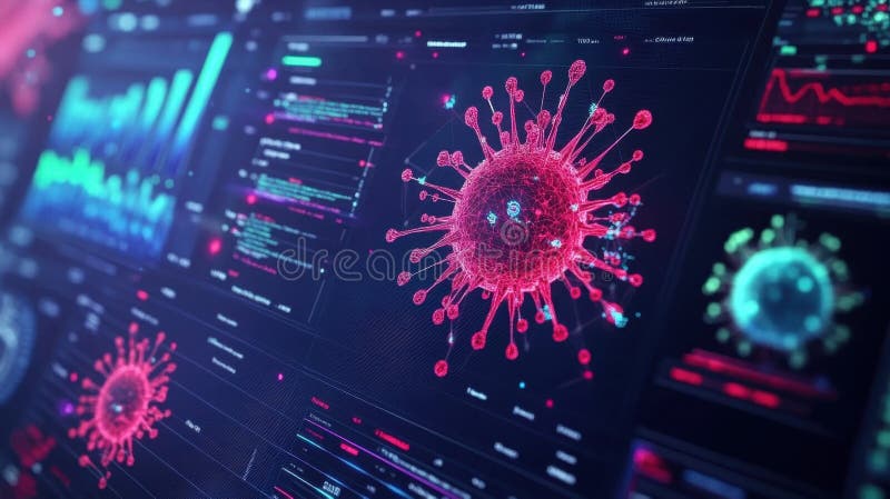Coronavirus Variant Tracking and Analysis on Digital Display Showing ...