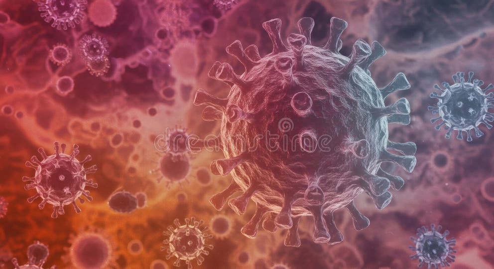 Coronavirus Viral Outbreak Visualized Microscopic View of Disease ...