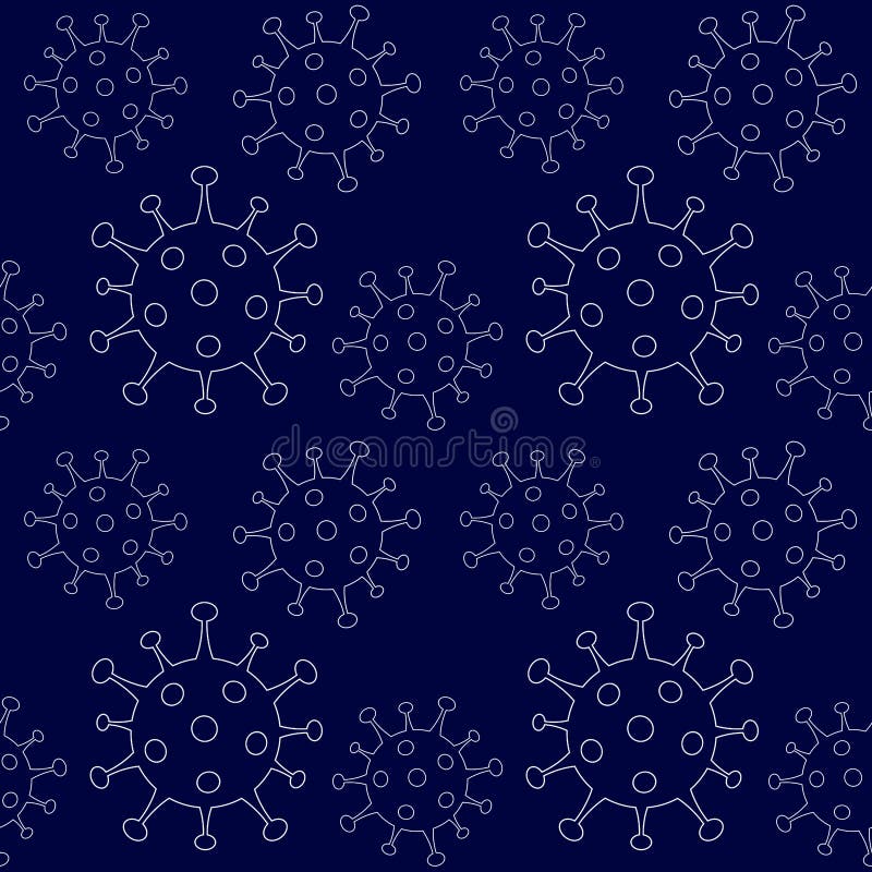 Coronavirus Virus Blue Pattern Background. COVID-19 Pandemic Virus ...