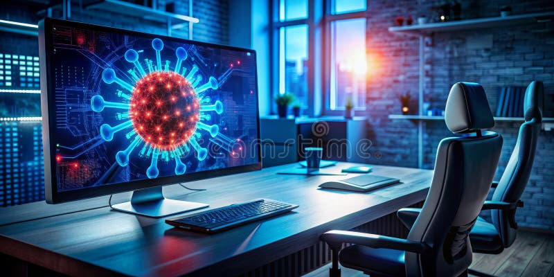 Coronavirus Visualization on Desktop Screen, Pandemic , Technology ...
