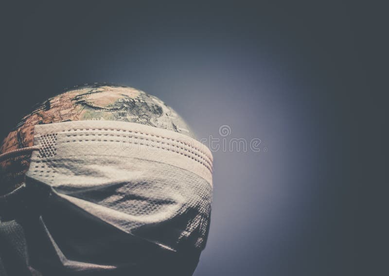 Coronavirus World Alert - Surgical Mask on Globe Stock Photo - Image of ...