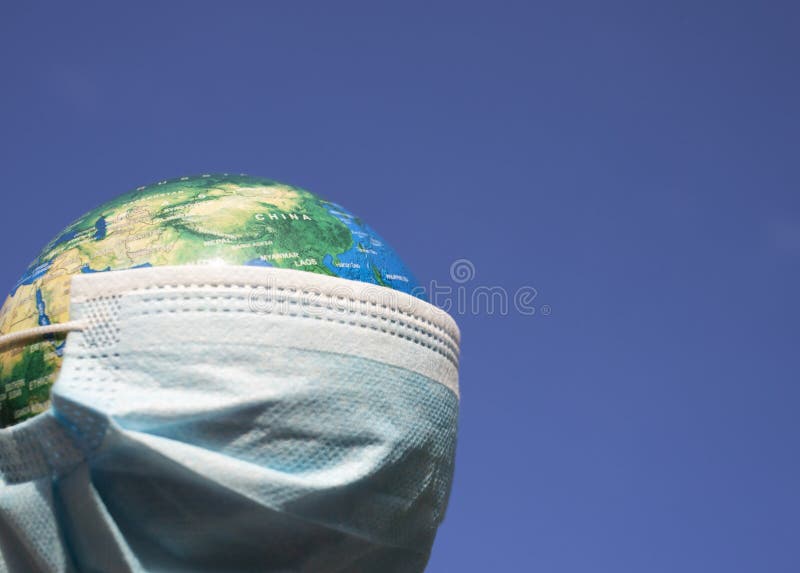 Coronavirus World Alert - Surgical Mask on Globe Stock Image - Image of ...
