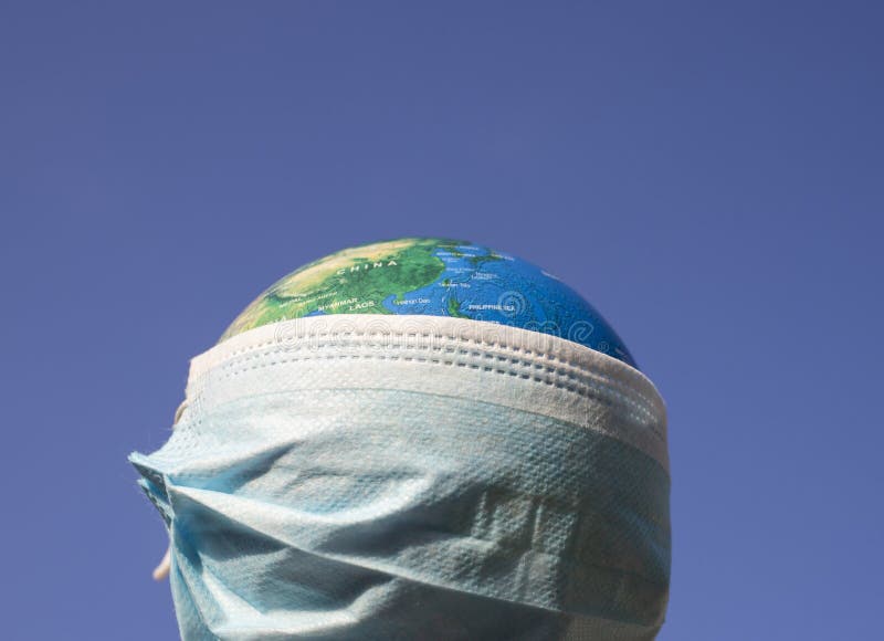 Coronavirus World Alert - Surgical Mask on Globe Stock Image - Image of ...