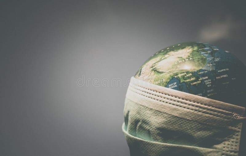 Coronavirus World Alert - Surgical Mask on Globe Stock Image - Image of ...