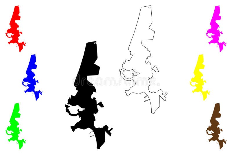 Coronel City (Republic of Chile) Map Vector Illustration, Scribble ...