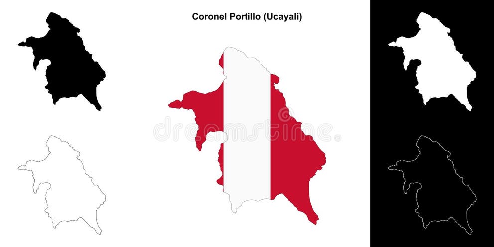 Coronel Portillo Outline Map Stock Vector - Illustration of ucayali ...