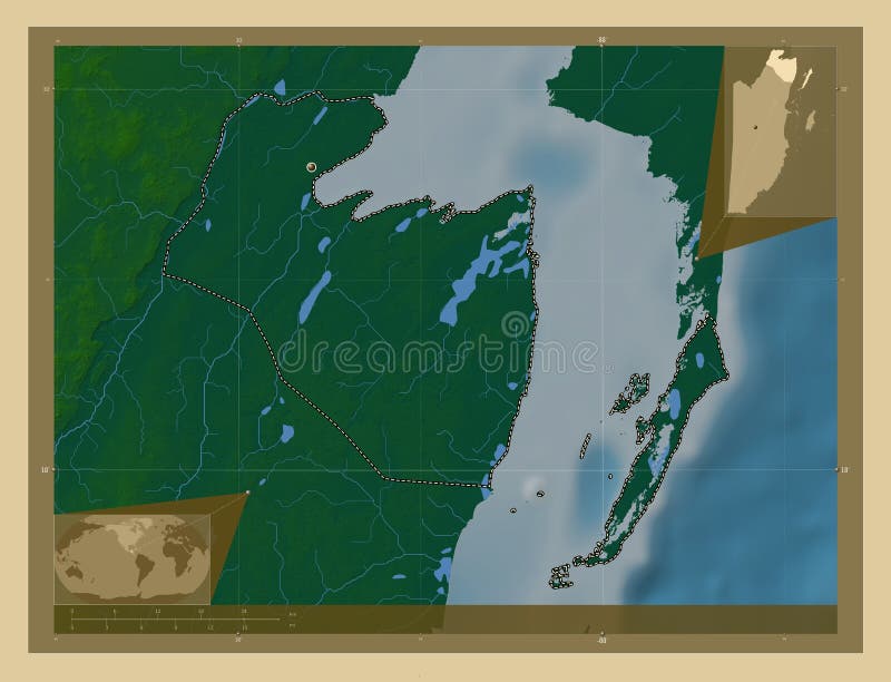 Corozal, Belize. Physical. Capital Stock Illustration - Illustration of ...