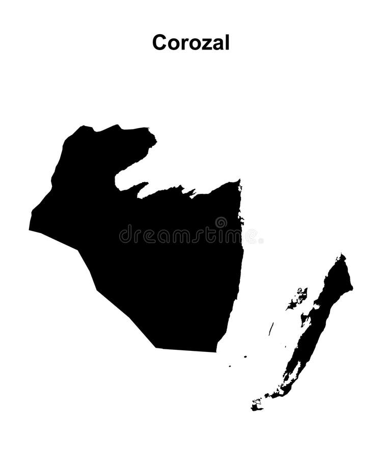 Corozal outline map stock vector. Illustration of shape - 360401904