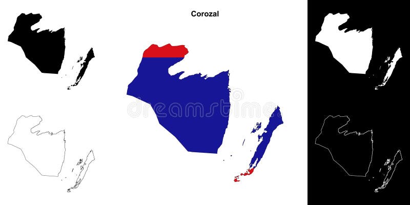 Corozal outline map stock vector. Illustration of belize - 342075544