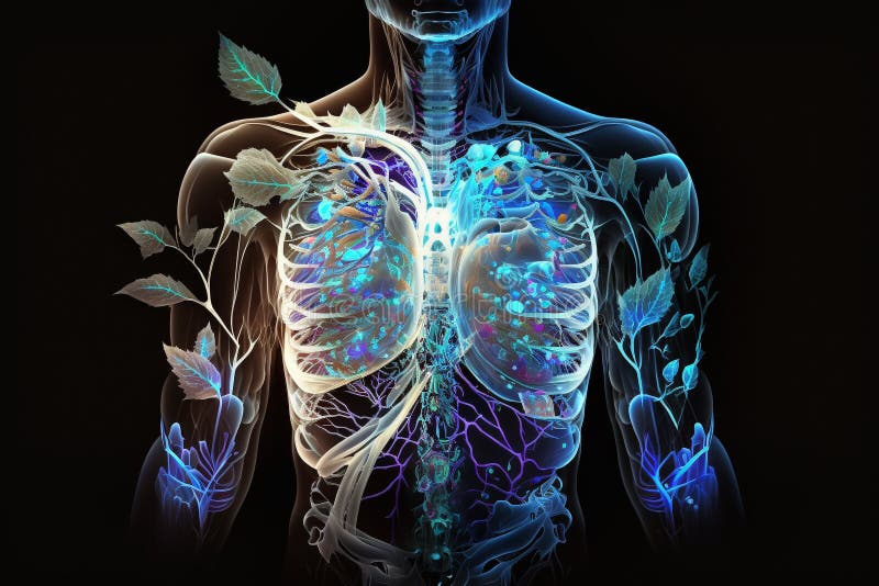 Corpo Umano Trasparente Con Linee Bioluminescenti Che Evidenziano Gli ... Corpo Umano Trasparente Con Linee Bioluminescenti Che Evidenziano Gli ...