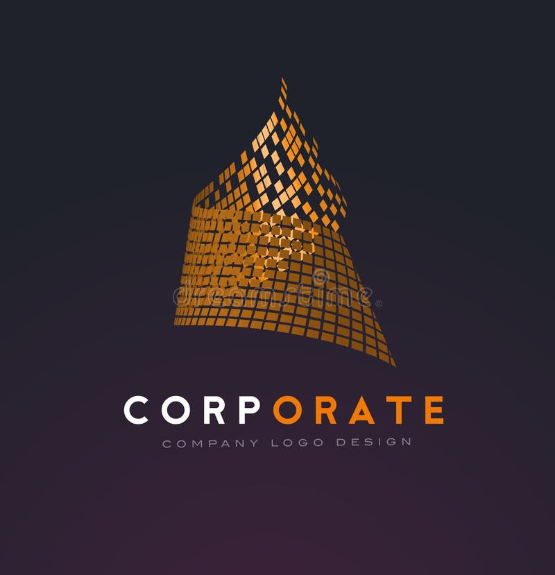 Corporate Abstract Logo with Gold Shattered Squares Stock Vector ...