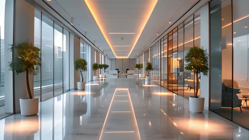 Corporate Animation: Inside Business Center in White Stock Footage ...