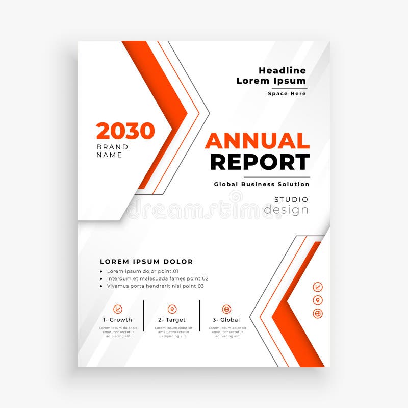 Corporate Annual Report Orange Template Showcase Data in A4 Page Stock ...