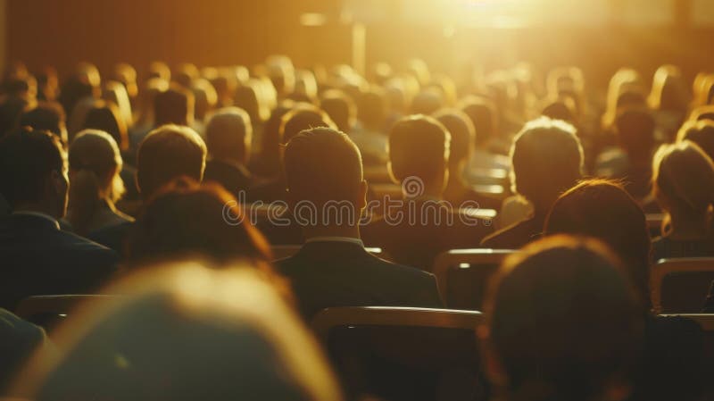 Corporate Audience at a Seminar with Warm Light Filter Stock ...