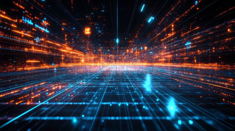 A Corporate Banner Depicting an Abstract Network Grid with Files and ...