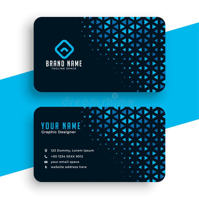 Corporate Black and Blue Modern Halftone Business Card Template Stock ...