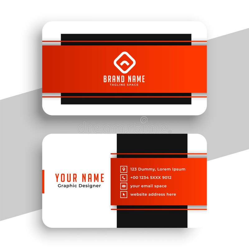 Corporate Black and Red Office Business Card Template Stock Vector ...