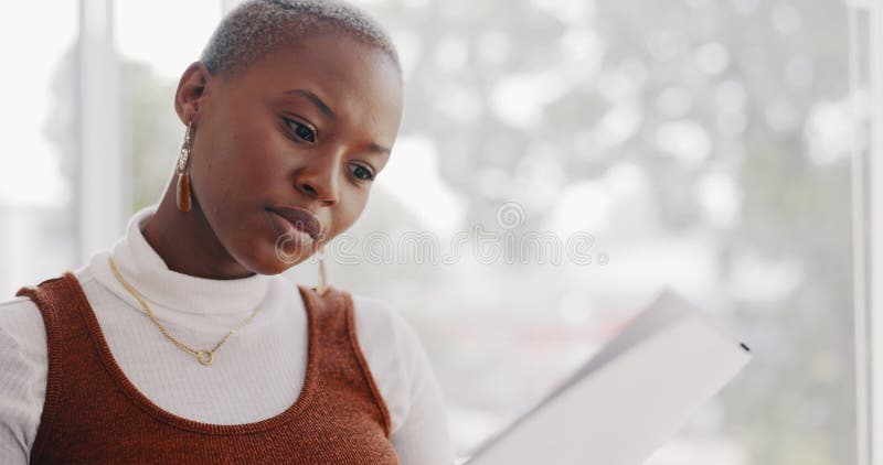 Corporate Black Woman, Documents and Reading with Planning for Notes ...