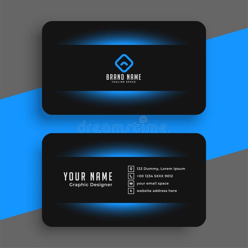 Corporate Blue and Black Elegant Business Card Template Stock Vector ...