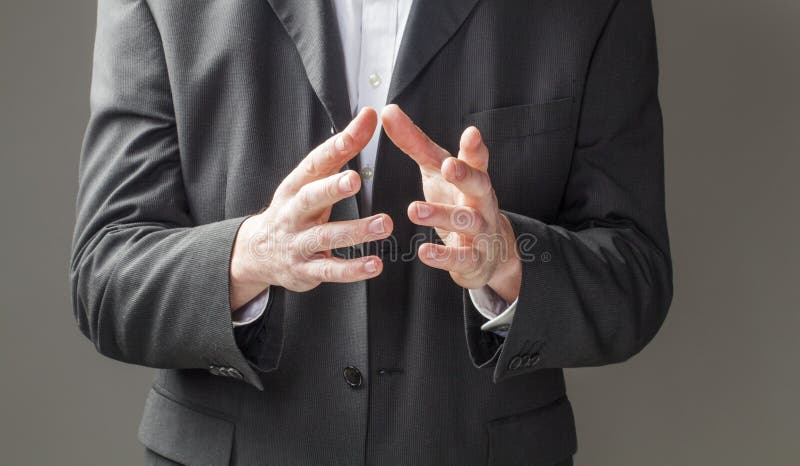 Corporate Body Language with Hands Talking Stock Photo - Image of ...