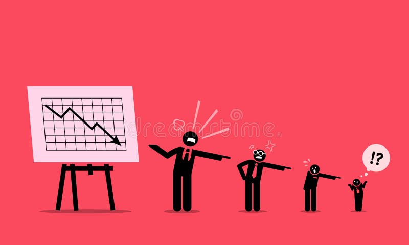 Corporate Boss and Worker Blaming One Another Down the Hierarchy for ...