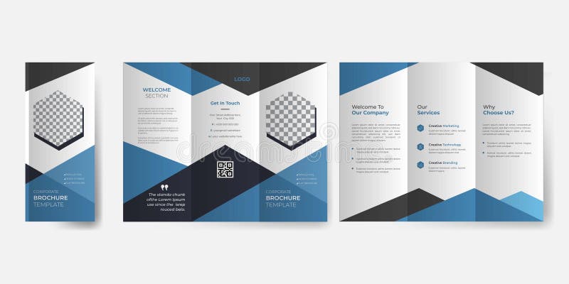 A Corporate Brochure Template Featuring a Tri-fold Design with a Modern ...