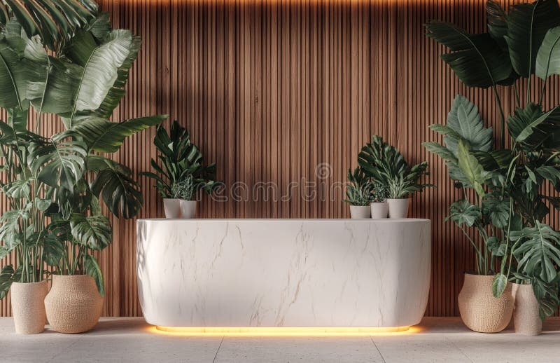 A Corporate Building or Hotel Features an Empty Registration Hall, a ...