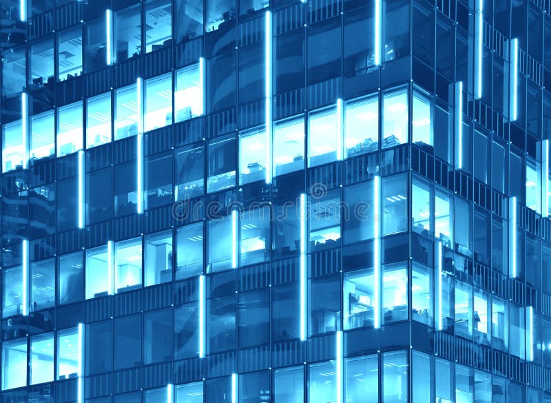 Corporate Building Texture (Duotone in Blue) Stock Image - Image of ...