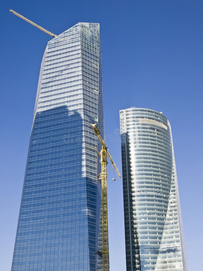 Corporate Buildings in Construction, Madrid Stock Photo - Image of ...