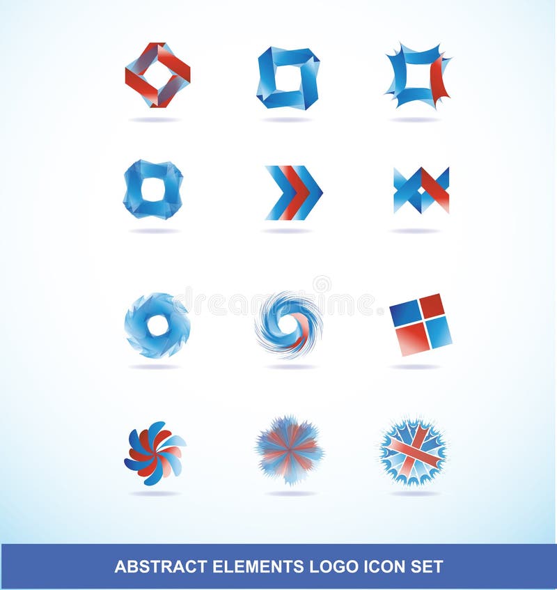Corporate Business Blue Red Logo Elements Set Stock Vector ...