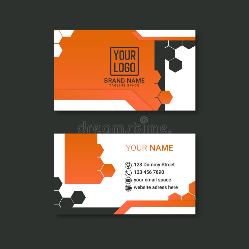 Corporate Business Card Design with Double-Sides for Advertising Stock ...