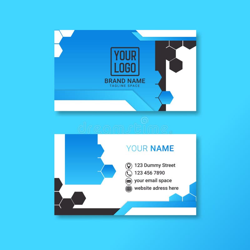 Corporate Business Card Design with Double-Sides for Advertising Stock ...