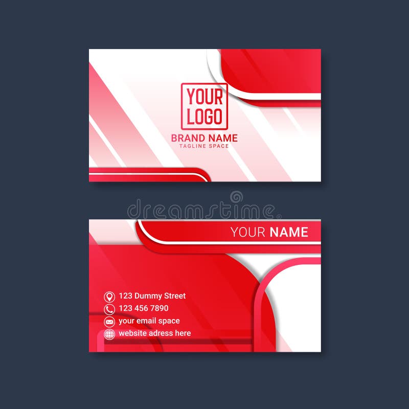 Corporate Business Card Design with Double-Sides for Advertising Stock ...