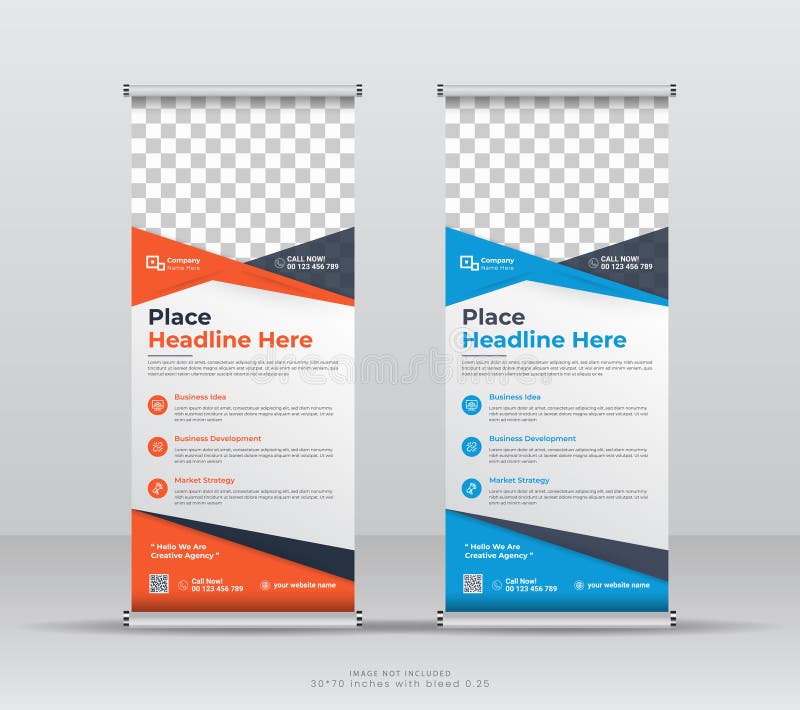Corporate and Business Colorful Roll Up Banner Design Stock Vector ...